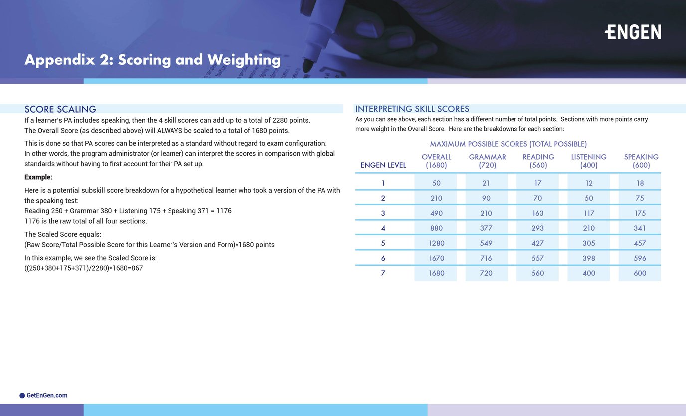 Understanding EnGen's Proficiency Assessment