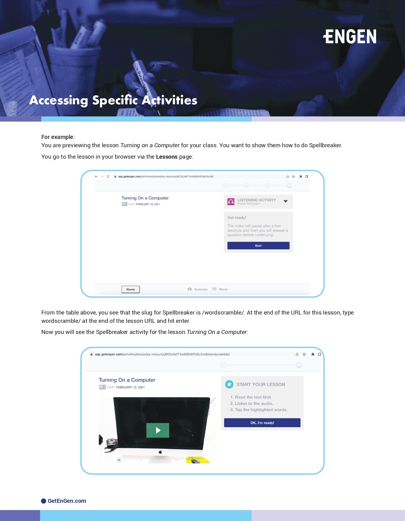 Understanding Lesson Activities