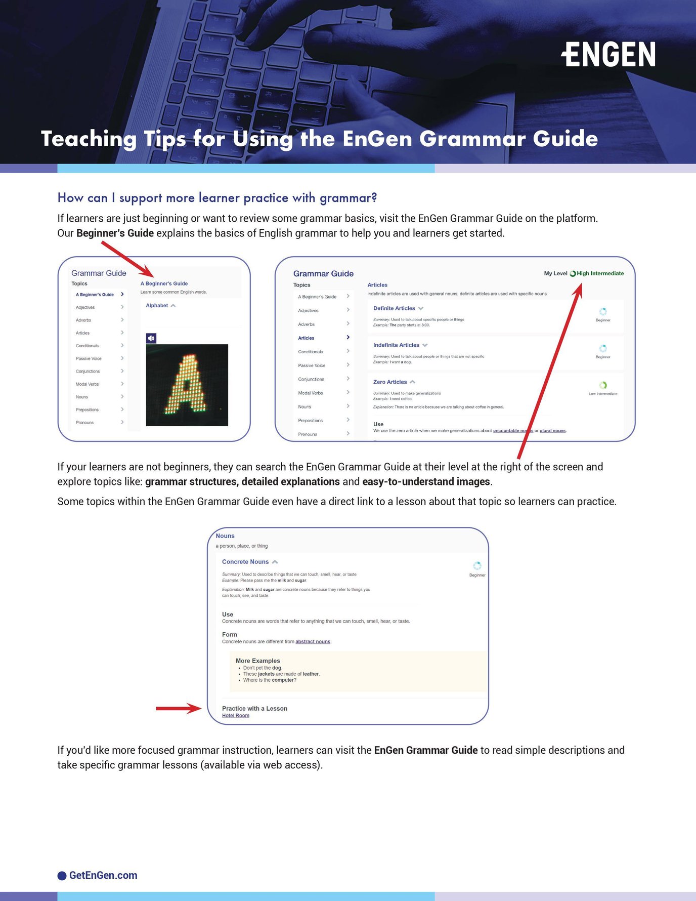 How to use the Grammar Guide?