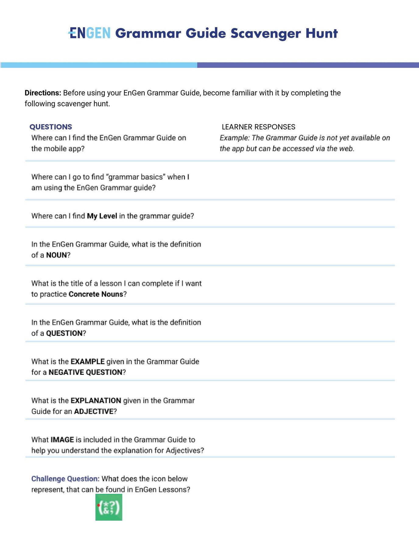 How to use the Grammar Guide?